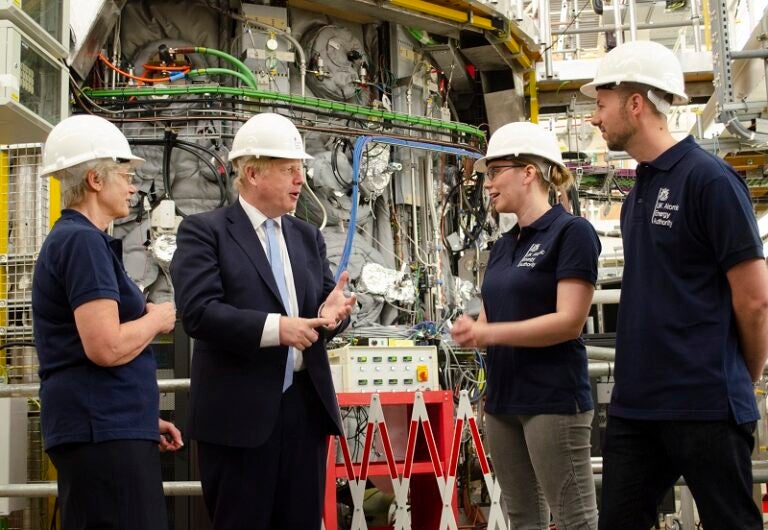 PM Boris Johnson visits UK nuclear fusion site at Culham