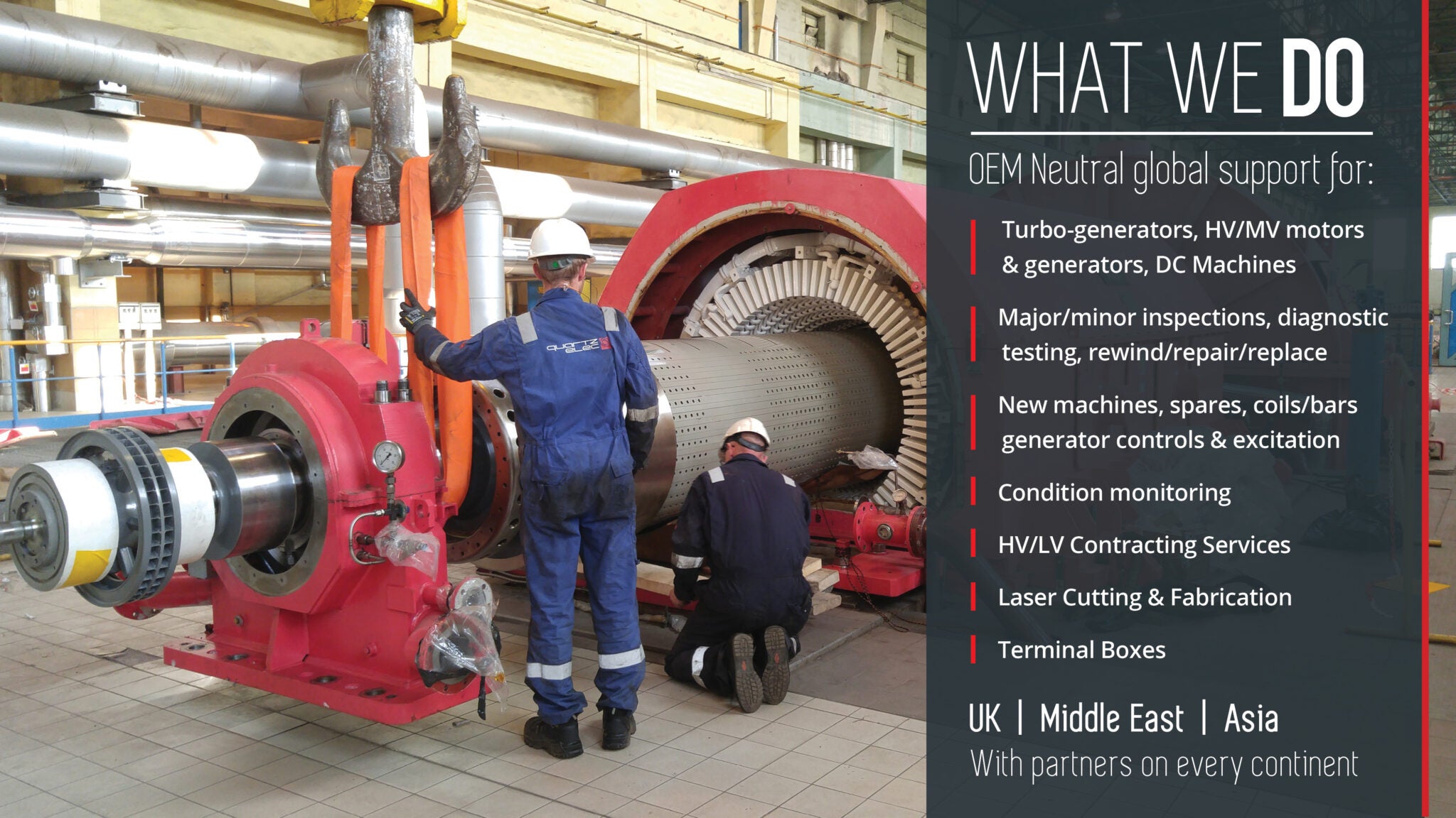 Quartzelec Rotating Machine Services and HV / LV Contracting Services